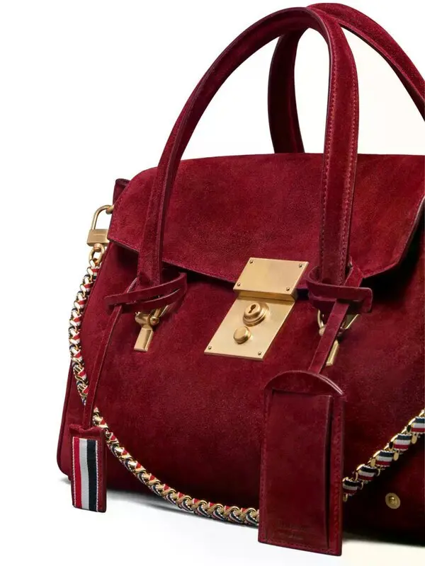 Thom Browne Mrs. Thom Calf Suede Holdall Bag - Red
