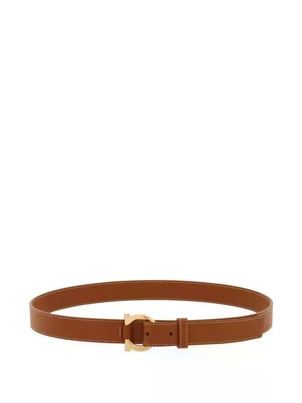 FERRAGAMO Stitched Gancini Belt - Brown
