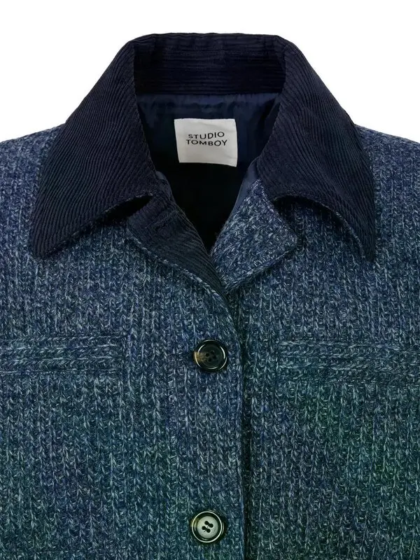 STUDIO TOMBOY Corduroy Collar Jacket - Blue