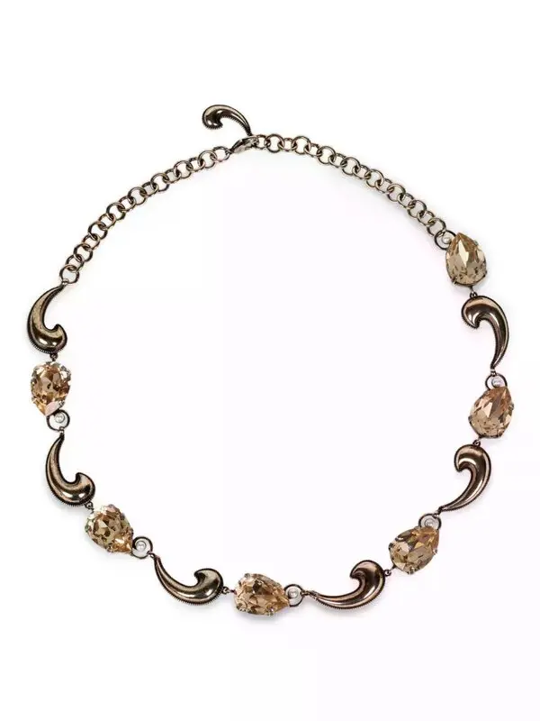 Etro Crystal Embellished Necklace - Silver