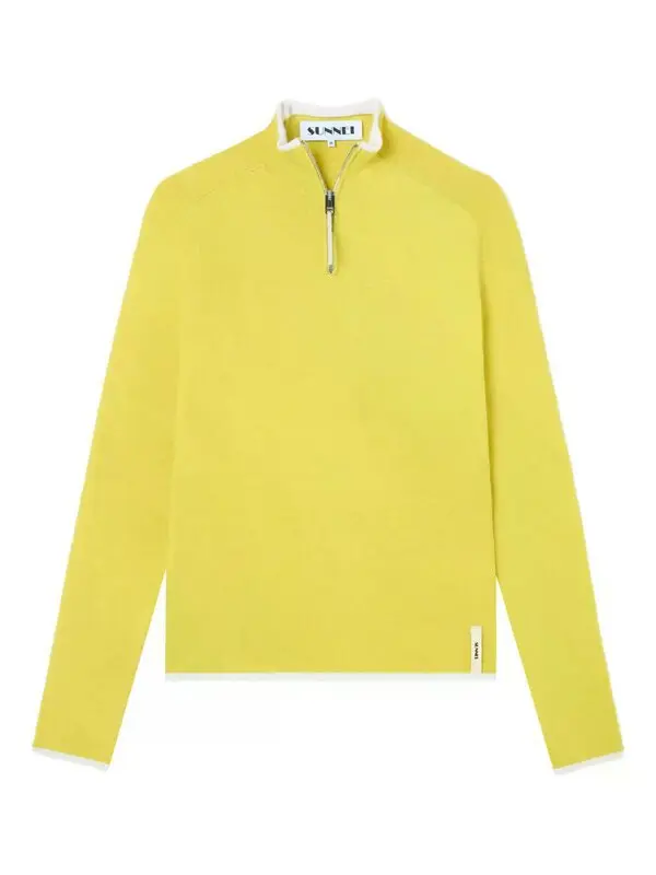 Sunnei Half-zip Long-sleeve Top - Yellow