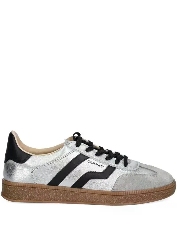 Gant Cuzima Metallic Leather Sneakers - Silver