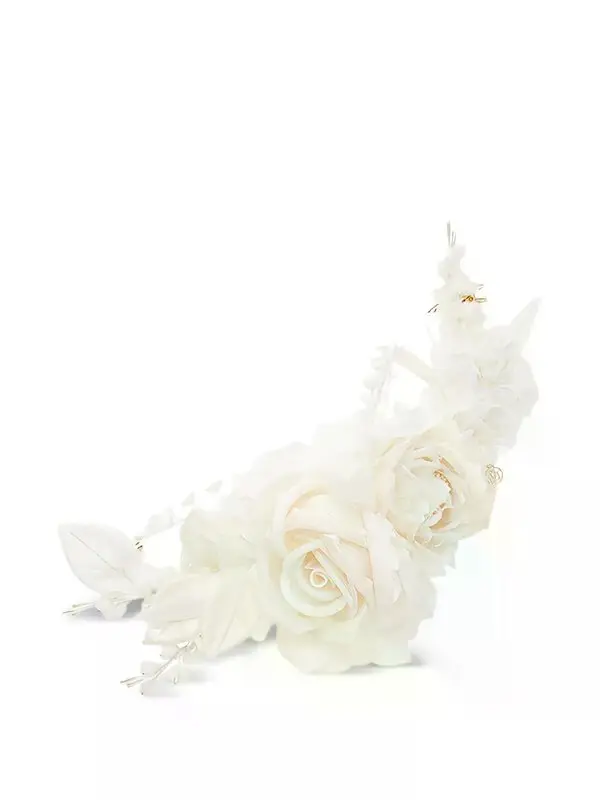 MAISON MICHEL Floral Embellished Headband - Neutrals