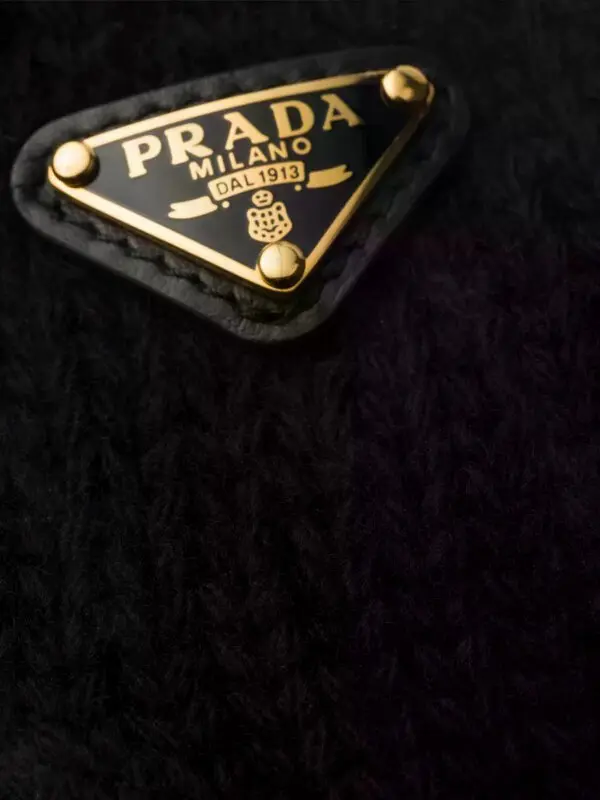 Prada Triangle Logo Wool Gloves
