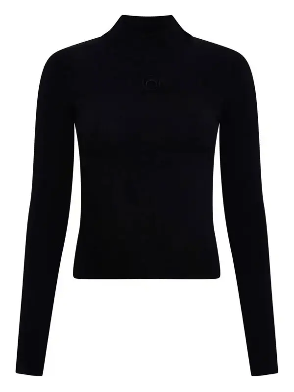 MARINE SERRE High-neck Long-sleeve Top With Moon Logo