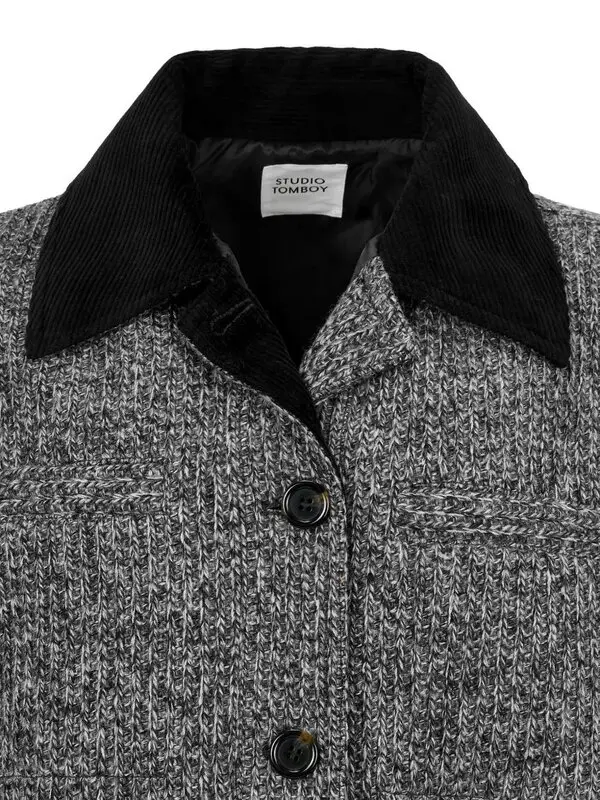 STUDIO TOMBOY Corduroy Collar Jacket - Grey
