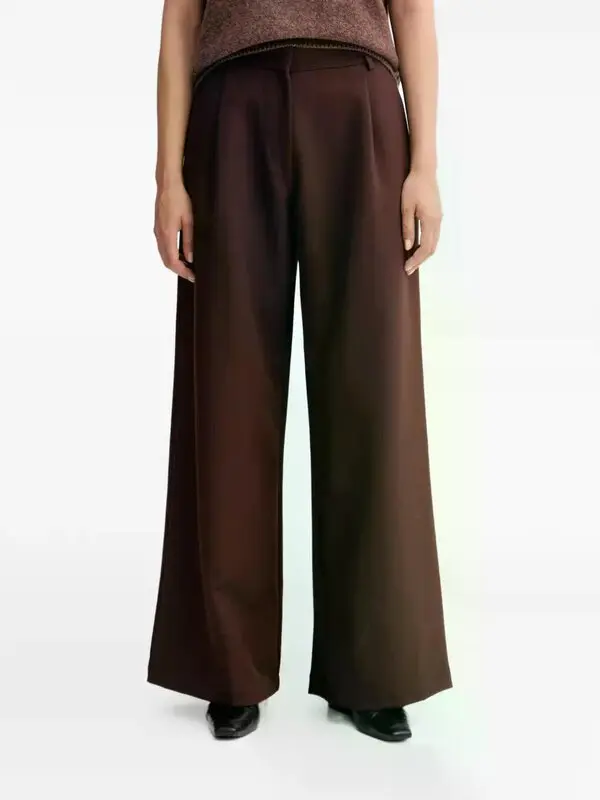 SESSUN Mocha Wide-leg Trousers - Brown