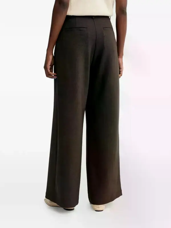 SESSUN Pleated Wide-leg Trousers - Brown