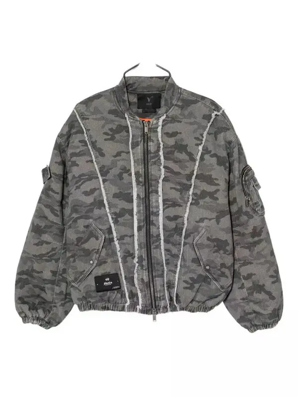 FIVE CM Camouflage Print Bomber Jacket