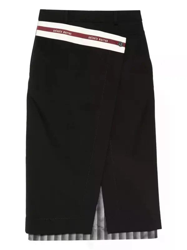 Antonio Marras Midi Skirt With Stripe Detail - Black