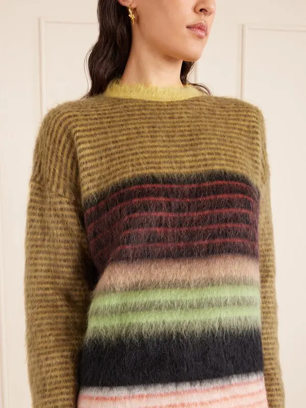 La DoubleJ Brera Striped Mohair-blend Sweater