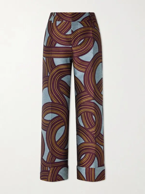 La DoubleJ Hendrix Cropped Jacquard Pants