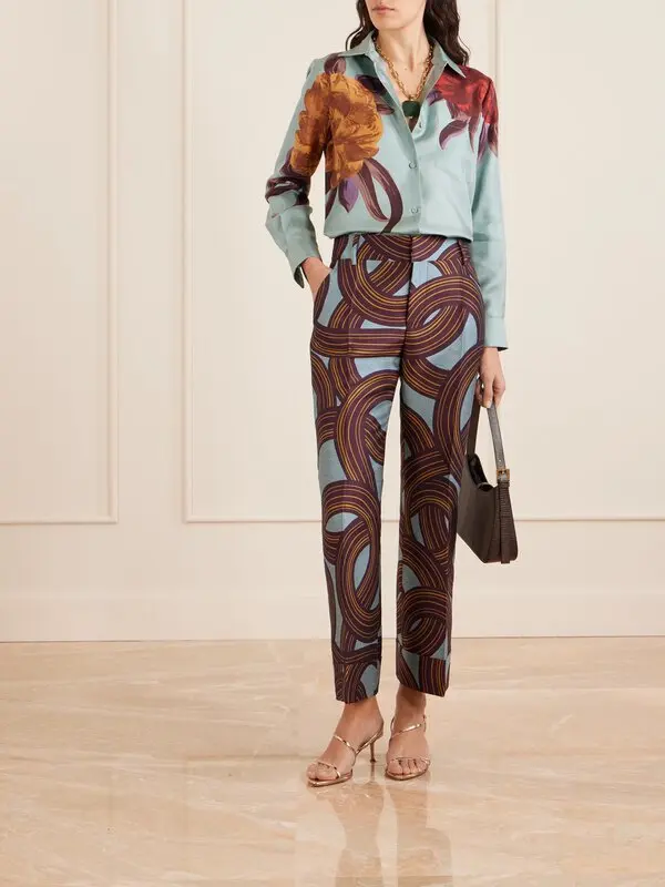 La DoubleJ Hendrix Cropped Jacquard Pants