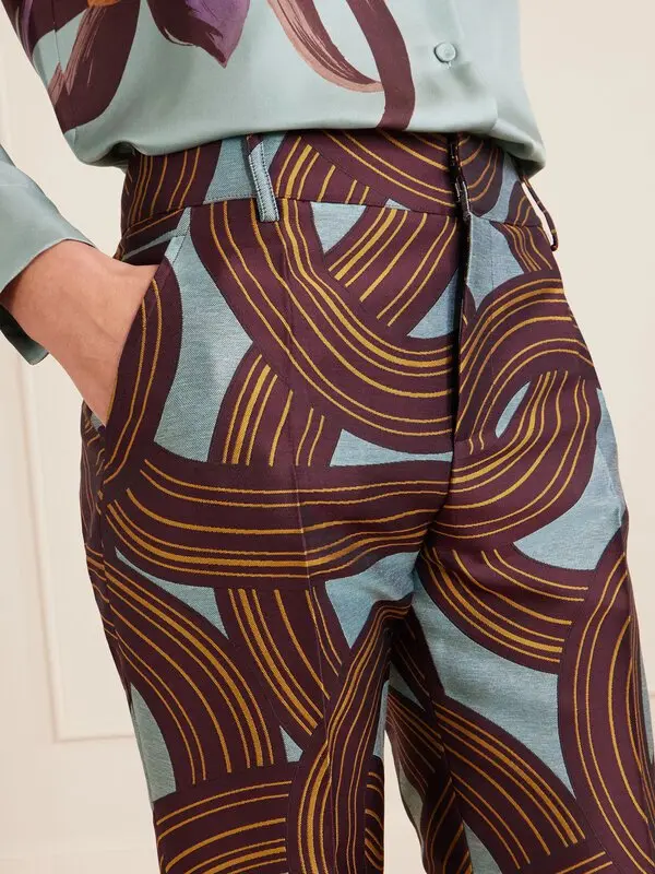 La DoubleJ Hendrix Cropped Jacquard Pants