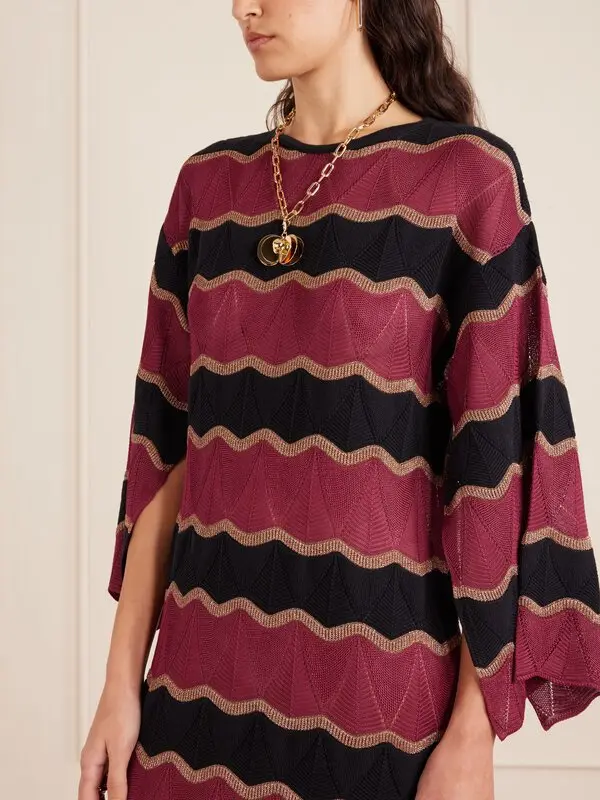 La DoubleJ Striped Cotton-blend Midi Dress