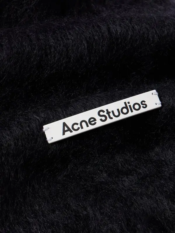 Acne Studios Hooded Fringed Mohair And Wool-blend Scarf - Black