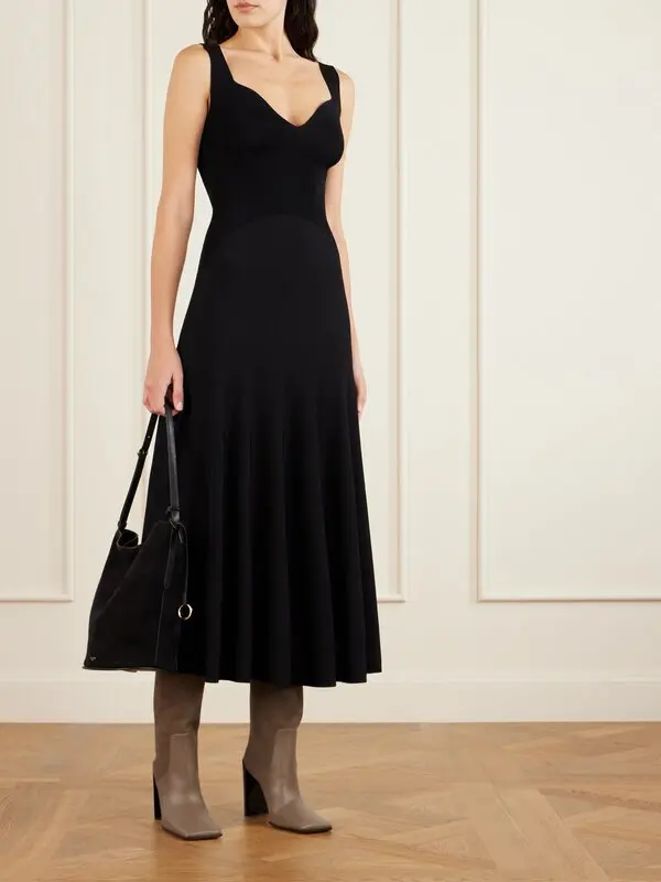 Alaïa Leather And Nubuck Knee Boots