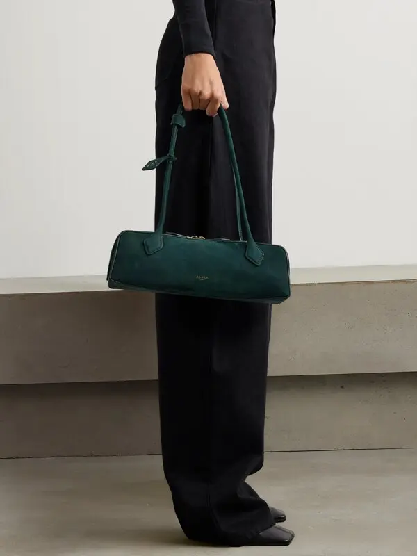 Alaïa Le Teckel Medium Nubuck Shoulder Bag - Green