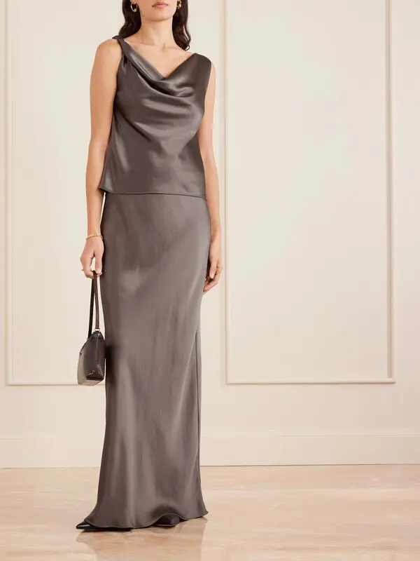 LESET Barb Satin Maxi Skirt
