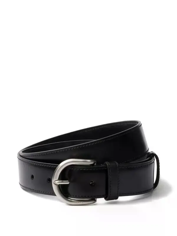Prada Metal Buckle Engraved Leather Belt