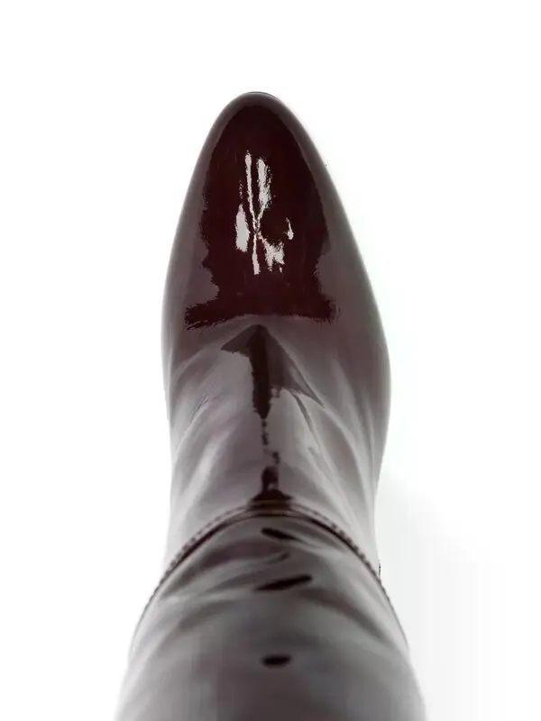 Paris Texas 105mm Pointed Block Heel Knee-high Boots
