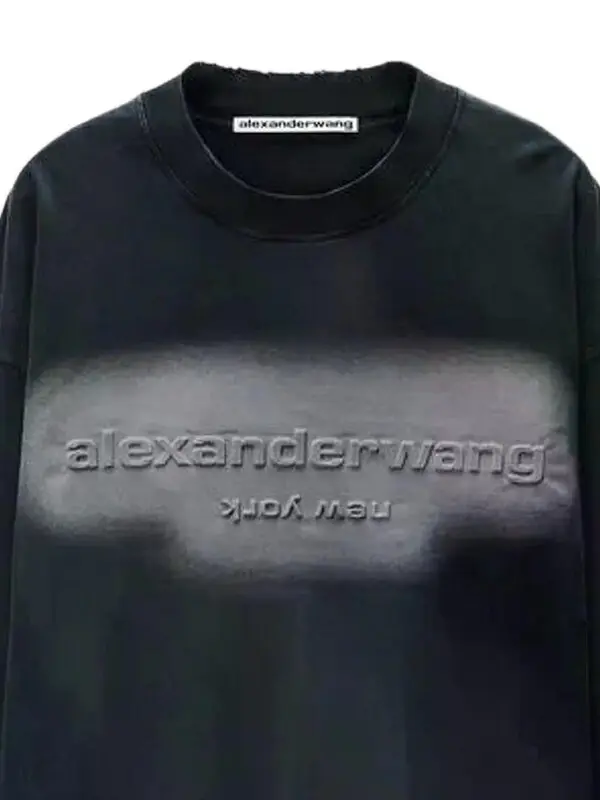 Alexander Wang Reflective Halo Oversized Long Sleeve T-shirt - Grey