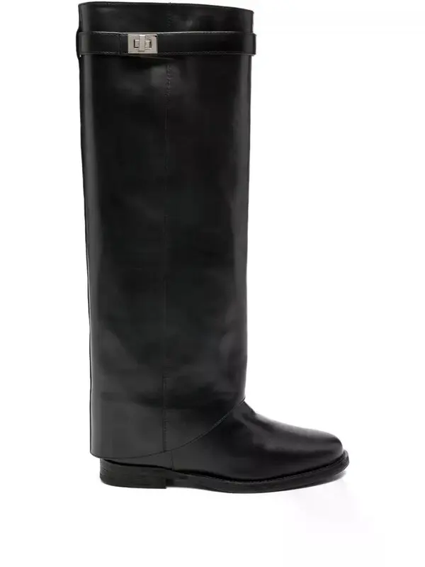 VIA ROMA 15 Buckle Strap Boots - Black
