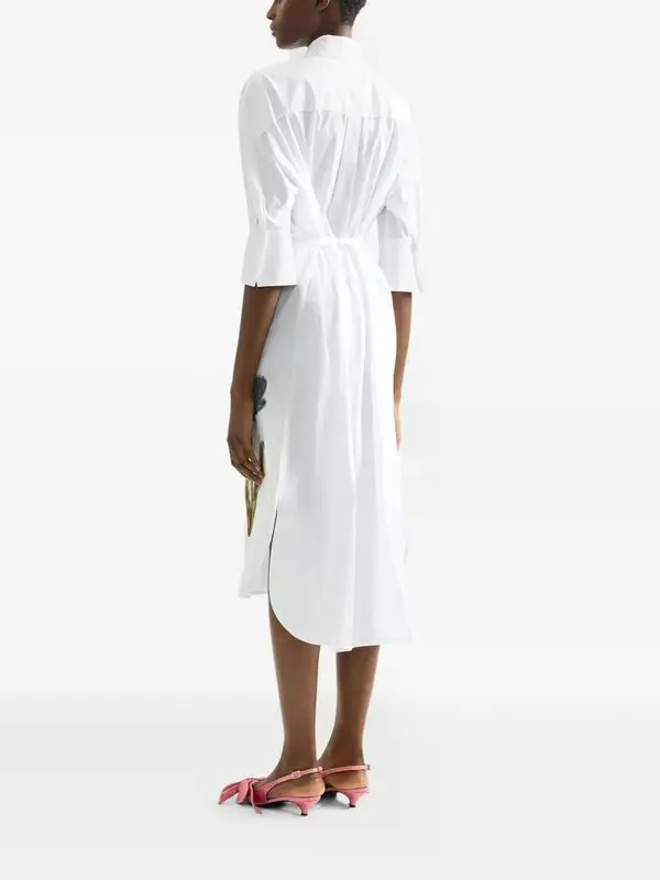 Erdem Floral Embroidered Midi Shirt Dress