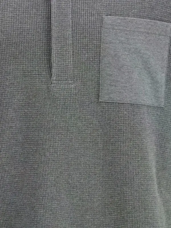 Thom Browne Long Sleeve Patch Pocket Polo Shirt