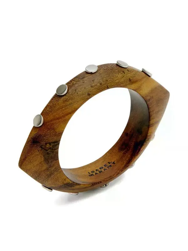 Isabel Marant Étoile Large Wooden Bracelet With Logo Detail
