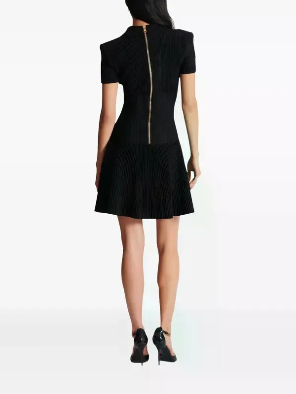 Balmain Embellished Knitted Mini Dress - Black