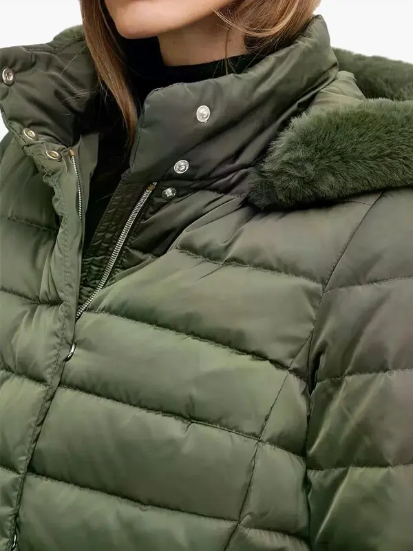 Geox Bettanie Hooded Quilted Coat - Green