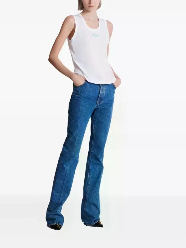 Balmain Brush Print Cotton Jersey Tank Top