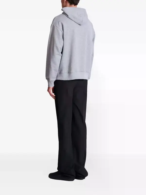 Balmain Printed Cotton Hoodie - Grey