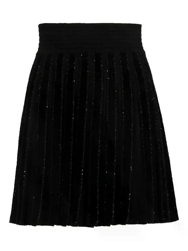 Balmain Pleated Glitter Mini Skirt