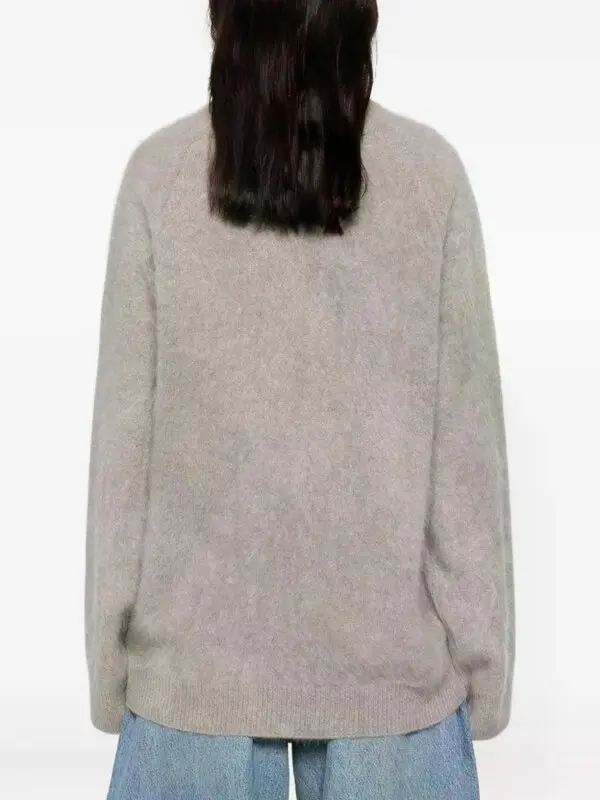 Soft Goat Brushed Cashmere V-neck Sweater - Neutrals