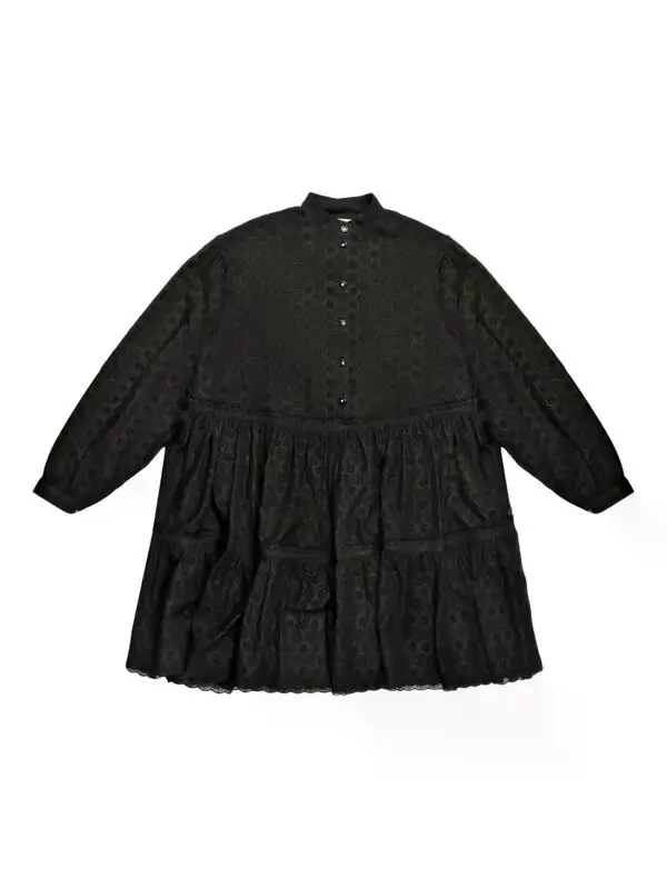 Valentino Garavani Cotton Dress With Tiered Design - Black