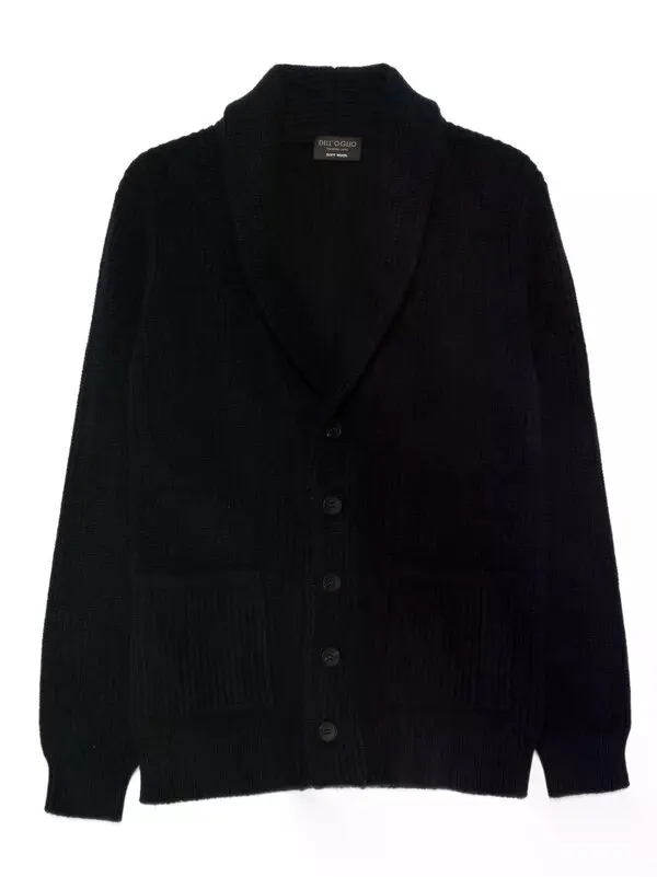 DELL'OGLIO Shawl Collar Button Cardigan - Blue