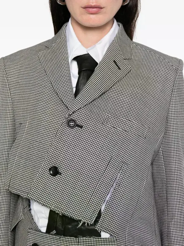 Comme Des Garçons Houndstooth Cut-out Jacket