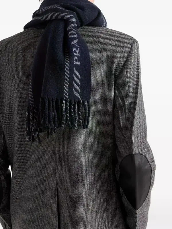 Prada Fringe-detail Scarf - Blue