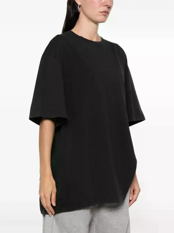Attico Cotton T-shirt With Cut-out Detail - Black