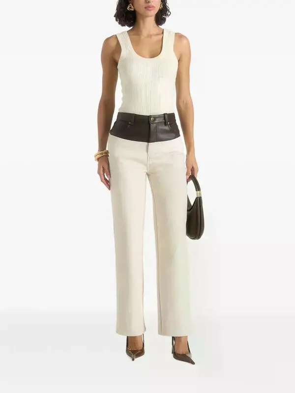 Manière De Voir Paneled Straight Leg Jeans
