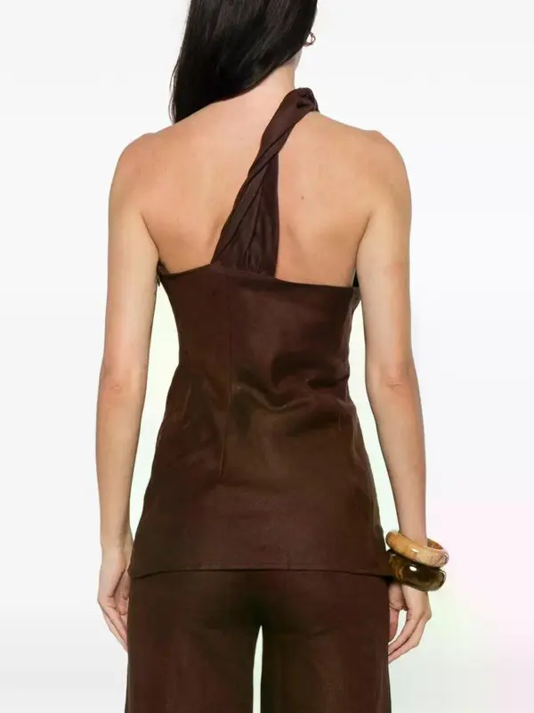 Faithfull The Brand Agua One-shoulder Top - Brown
