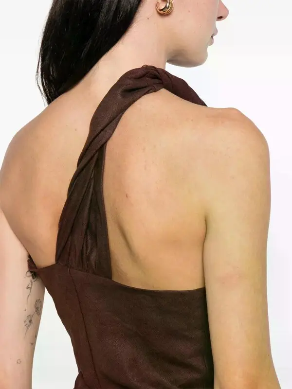 Faithfull The Brand Agua One-shoulder Top - Brown