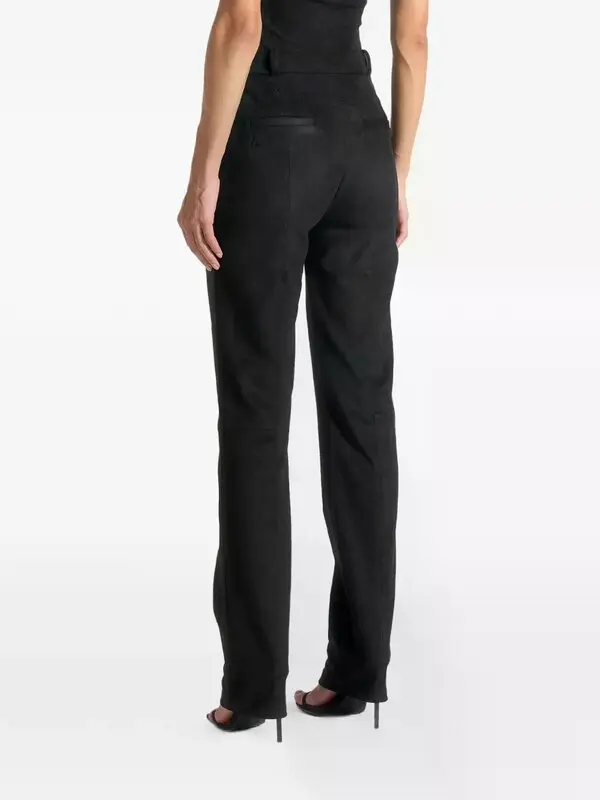 Manière De Voir Maniere De Voir Faux Suede Straight-leg Trousers With Split Hem