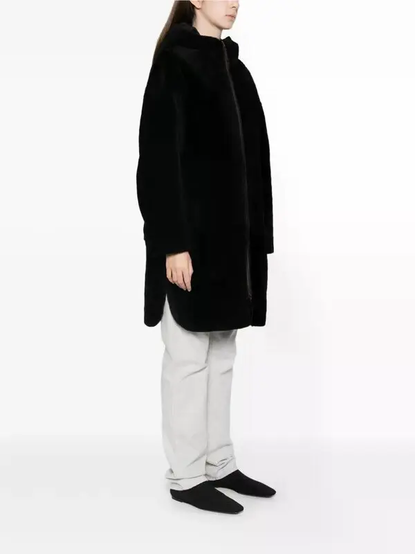 YVES SALOMON Hooded Zip-fastening Fur Coat