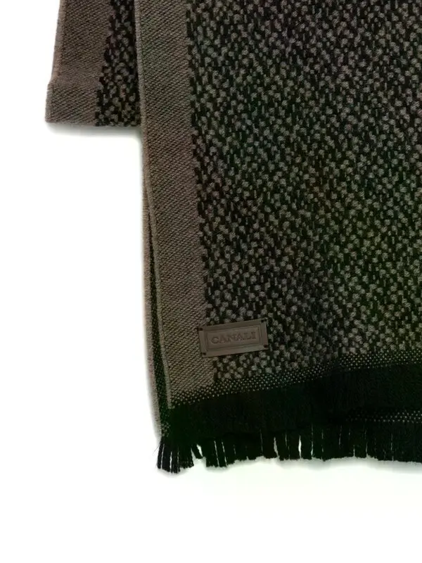 Canali Fringed Scarf - Brown
