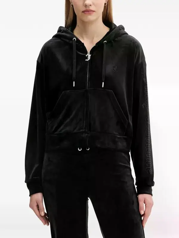 Juicy Couture Embellished Sleeve Zip-through Hoodie