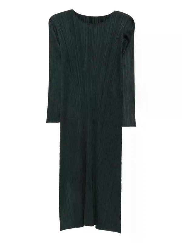 Issey Miyake Pleated Midi Dress - Grey