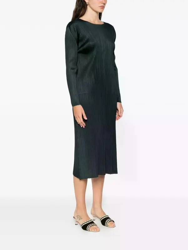 Issey Miyake Pleated Midi Dress - Grey